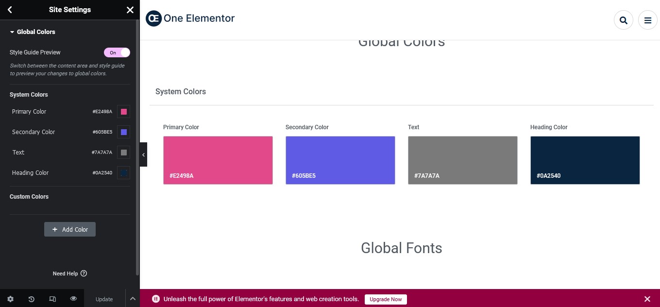 One Elementor Theme – Documentation – Pencil WP